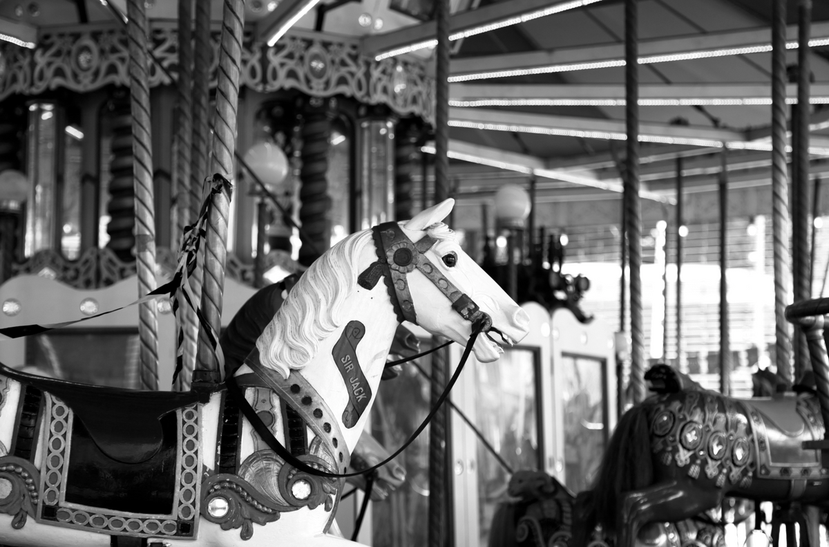 Merry Go Round • Canberra Carousel Black & White Photography Print Art ...